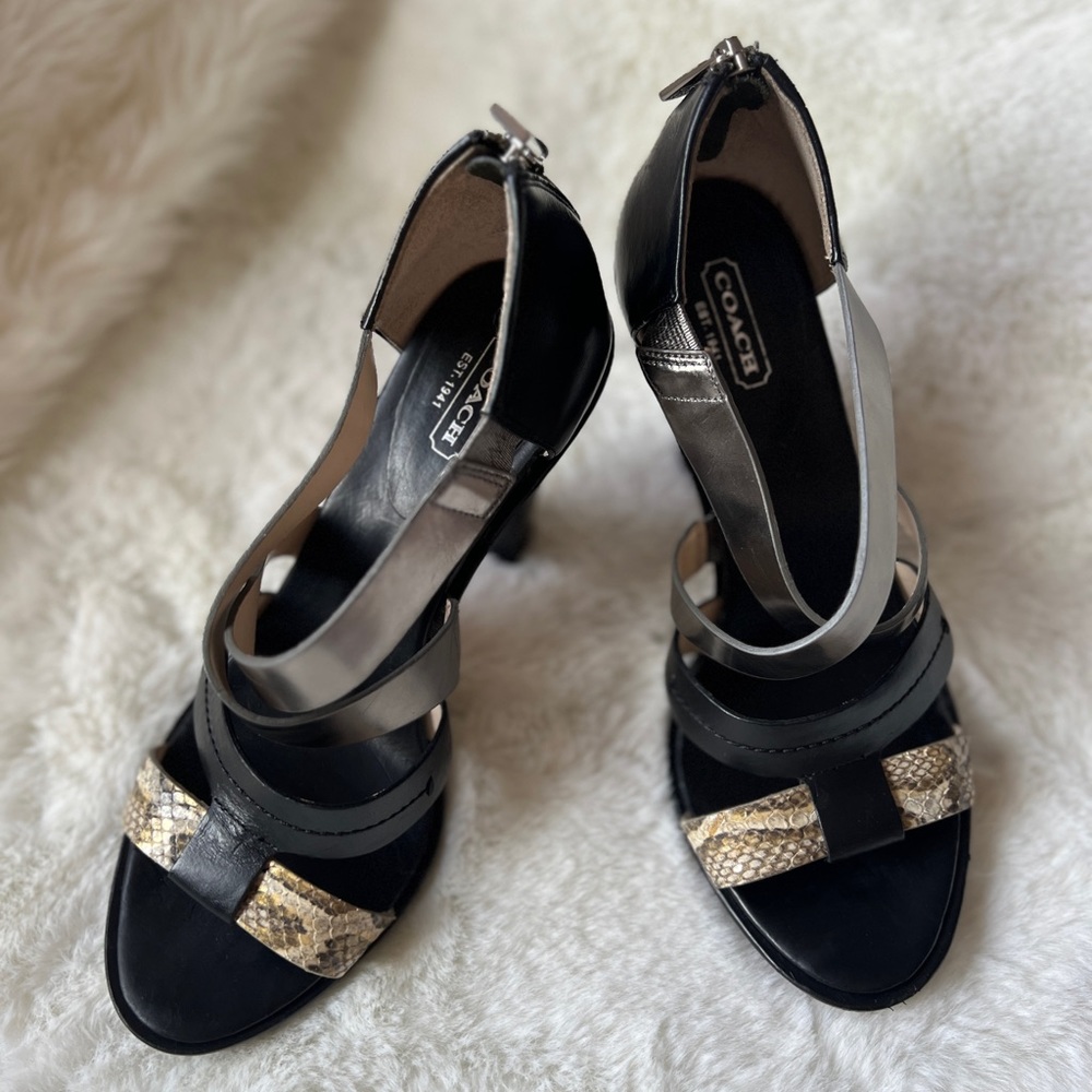 Coach Tawnee Leather Strappy Heels Mirrored, Vachetta… - Gem